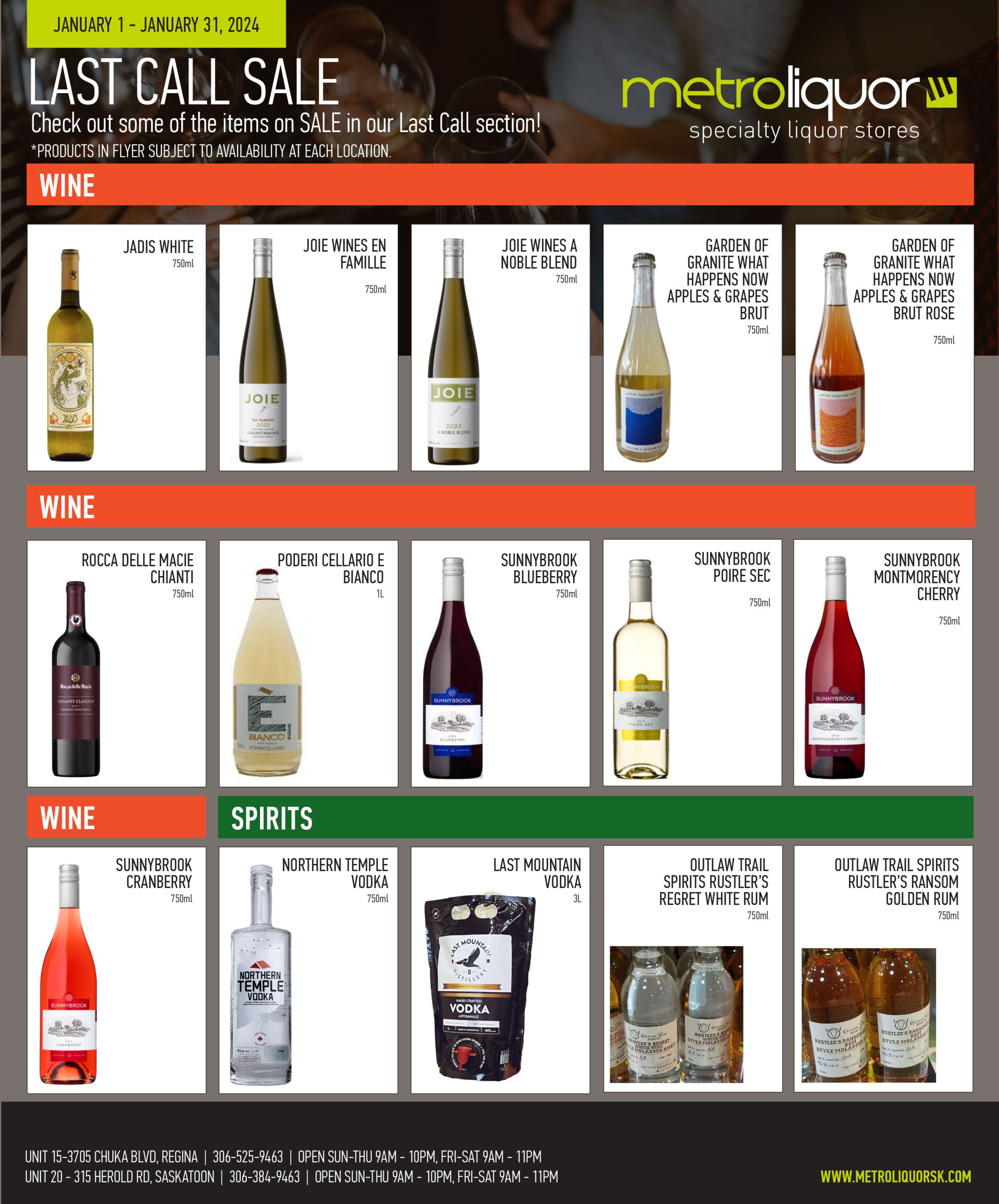 Flyer - Metro Liquor | Wine, Beer, Spirits, Ciders, Coolers | Regina ...
