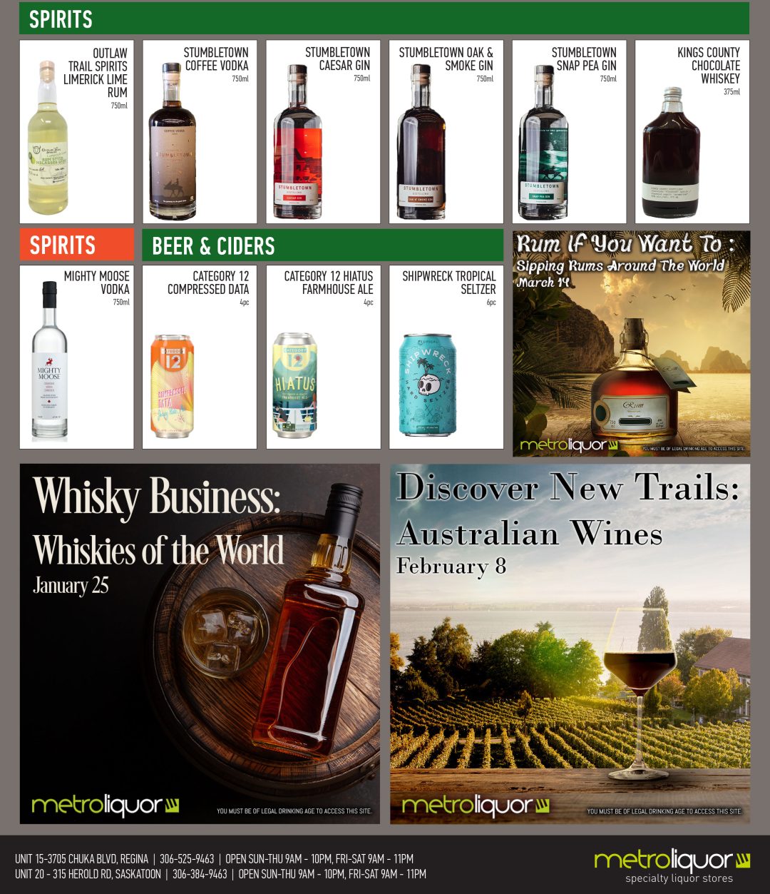Flyer - Metro Liquor | Wine, Beer, Spirits, Ciders, Coolers | Regina ...